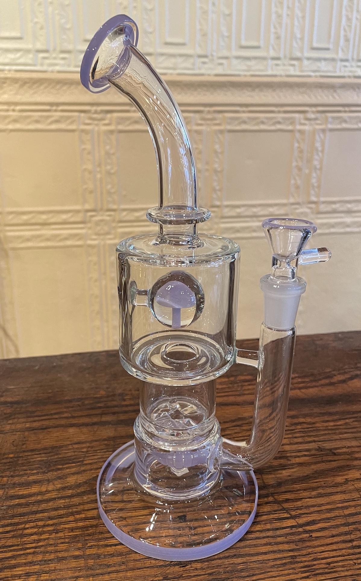 10" Lilac Curved Water Pipe - Sunflower Pipes Brooklyn’s Best Smoke Shop