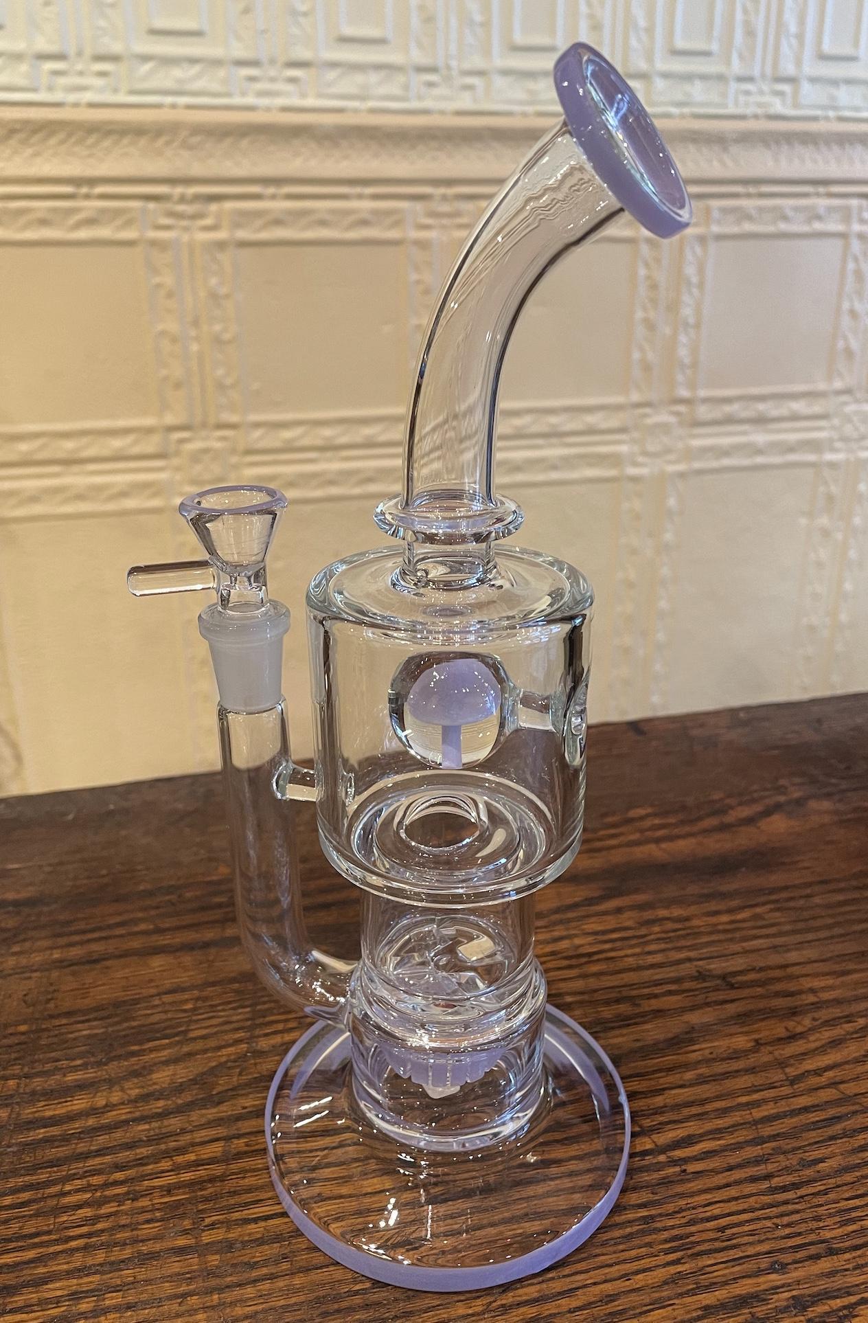 10" Lilac Curved Water Pipe - Sunflower Pipes Brooklyn’s Best Smoke Shop