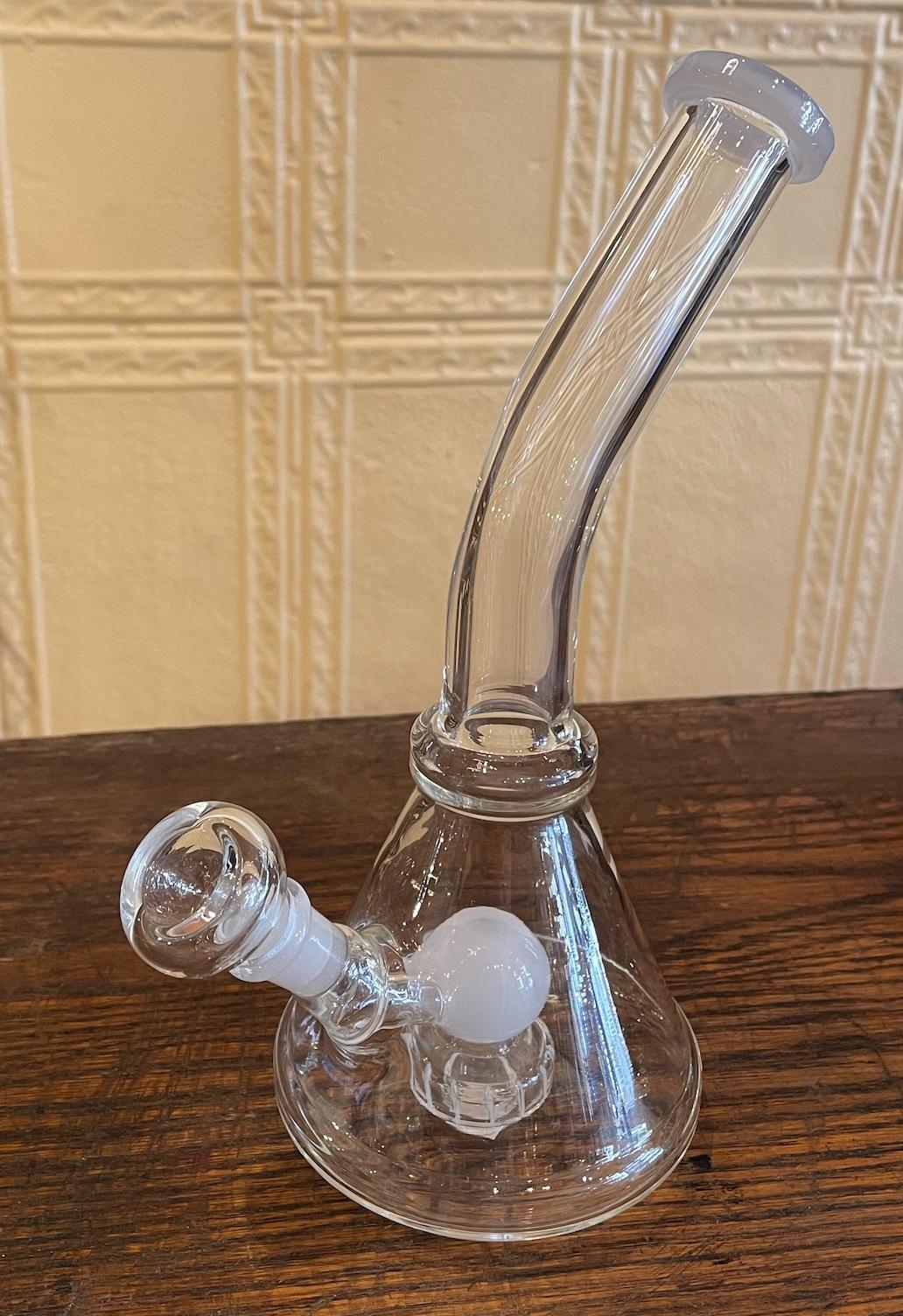 10" White Beaker w/ Curved Neck - Sunflower Pipes Brooklyn’s Best Smoke ...