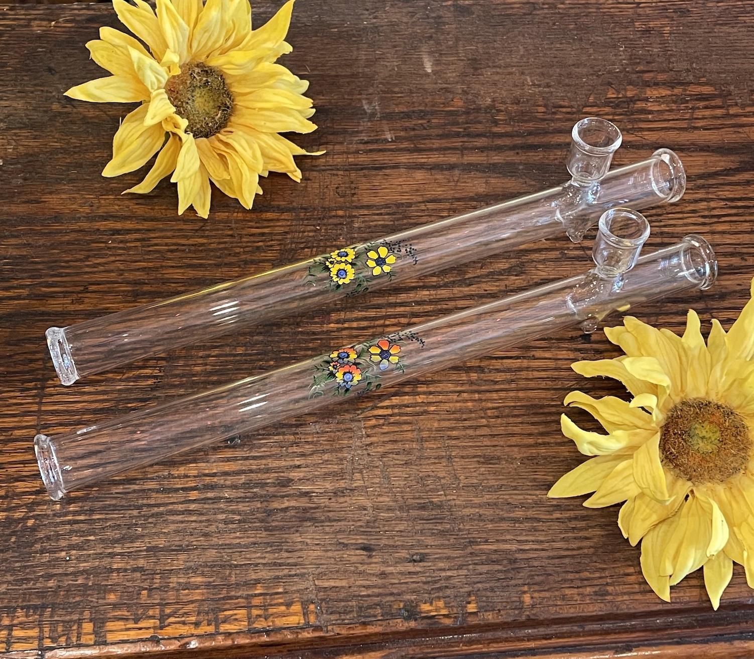11.5" Flower Steamroller - Sunflower Pipes Brooklyn’s Best Smoke Shop
