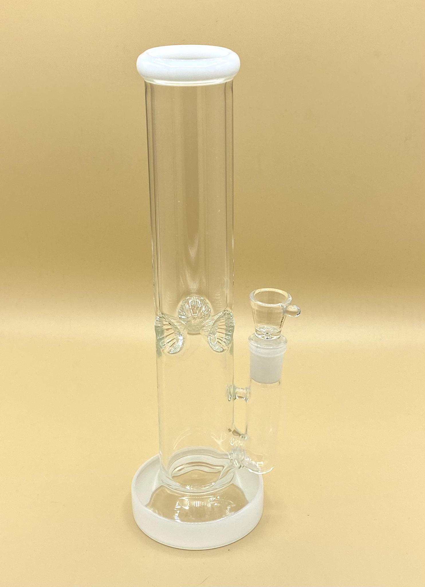 12'' Straight Tube with Colorful Rim and Ice Catcher - Sunflower Pipes ...