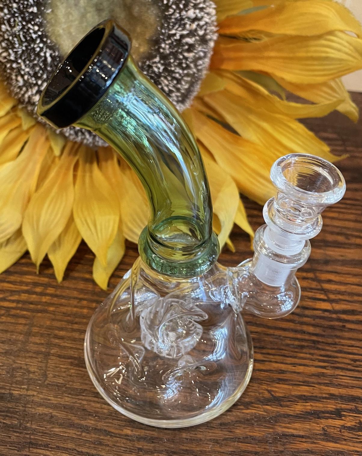 6" Curved Neck Beaker - Sunflower Pipes Brooklyn’s Best Smoke Shop