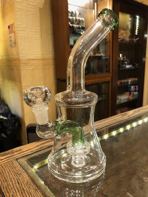 Green Circ Perc Bell Shaped 9" Water Pipe - Sunflower Pipes Brooklyn’s ...