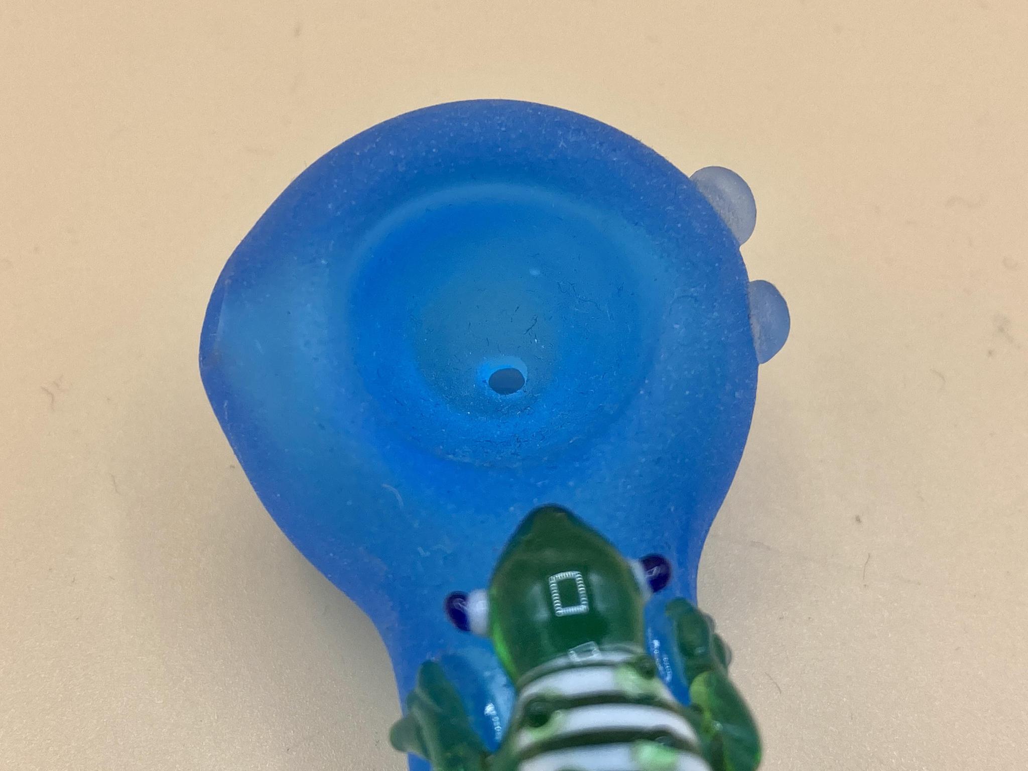 Frosted Glass Lizard Spoon - Sunflower Pipes Brooklyn’s Best Smoke Shop
