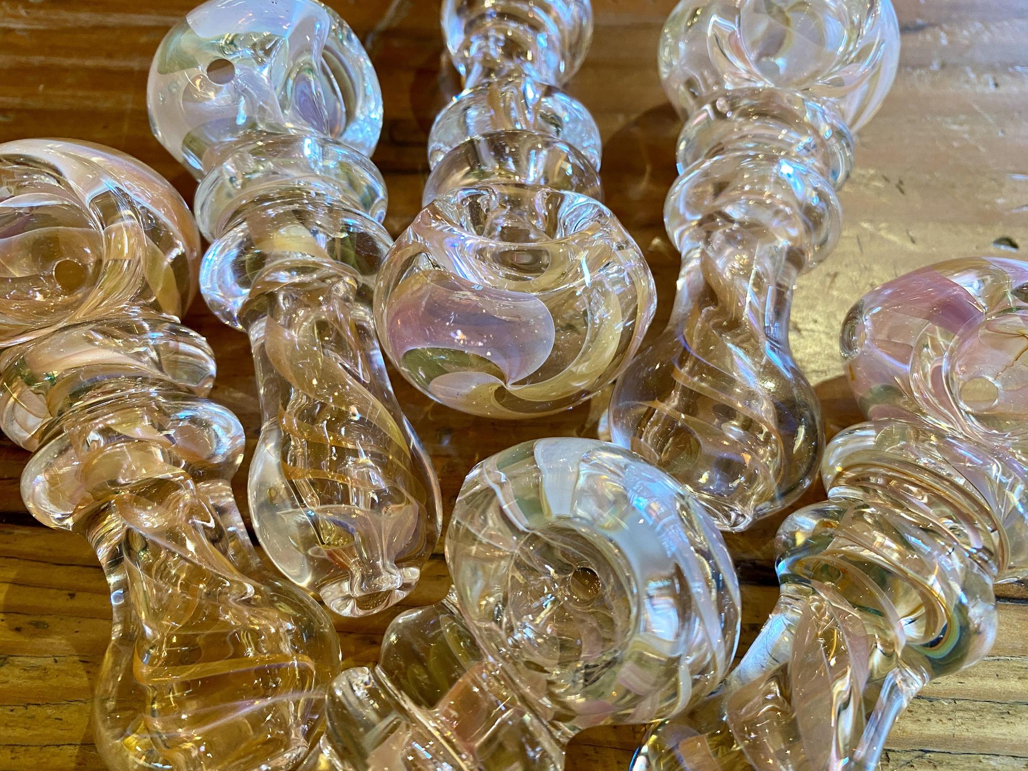Ribbed Double Helix Spoon - Sunflower Pipes Brooklyn’s Best Smoke Shop