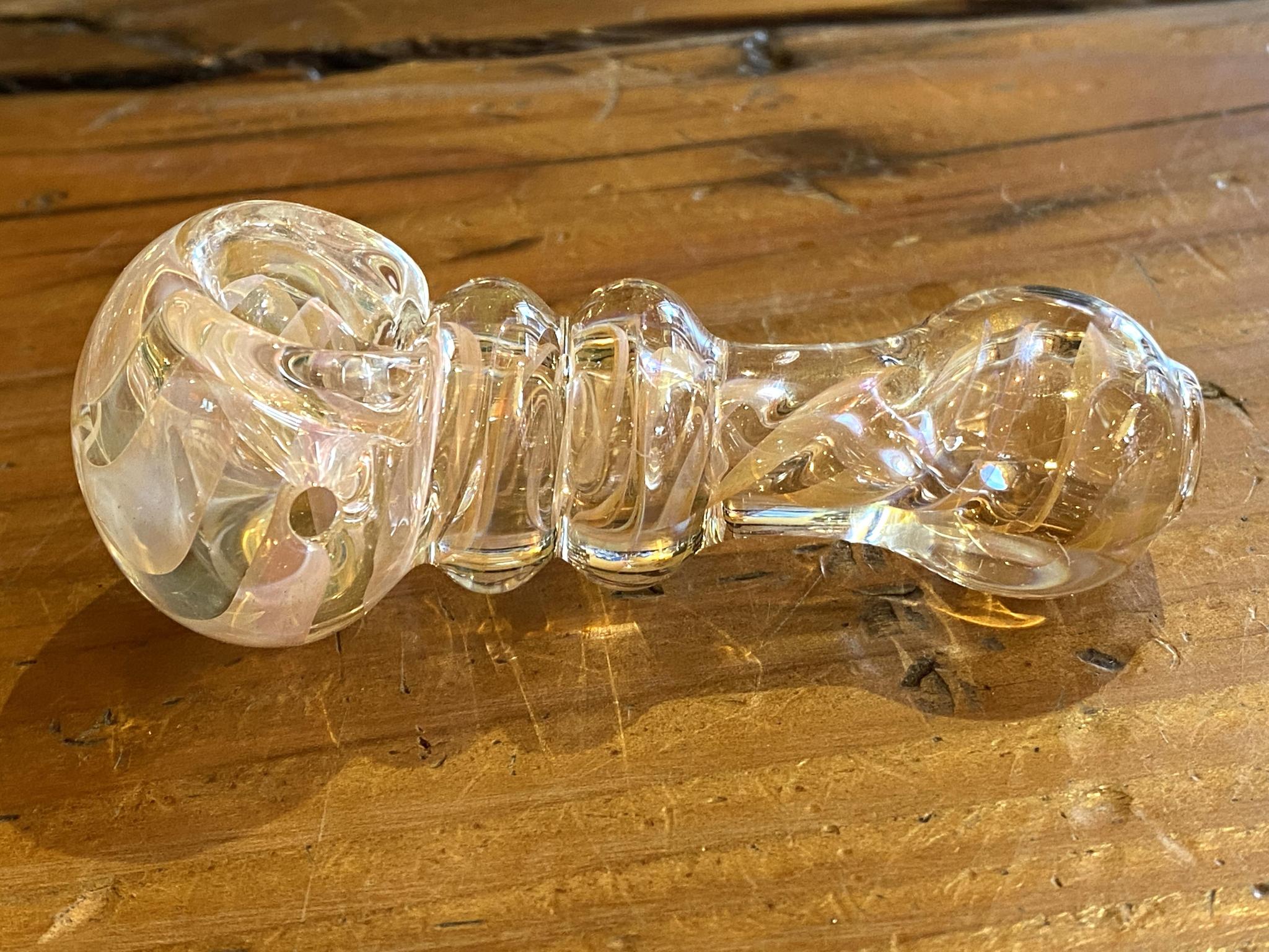 Ribbed Double Helix Spoon - Sunflower Pipes Brooklyn’s Best Smoke Shop