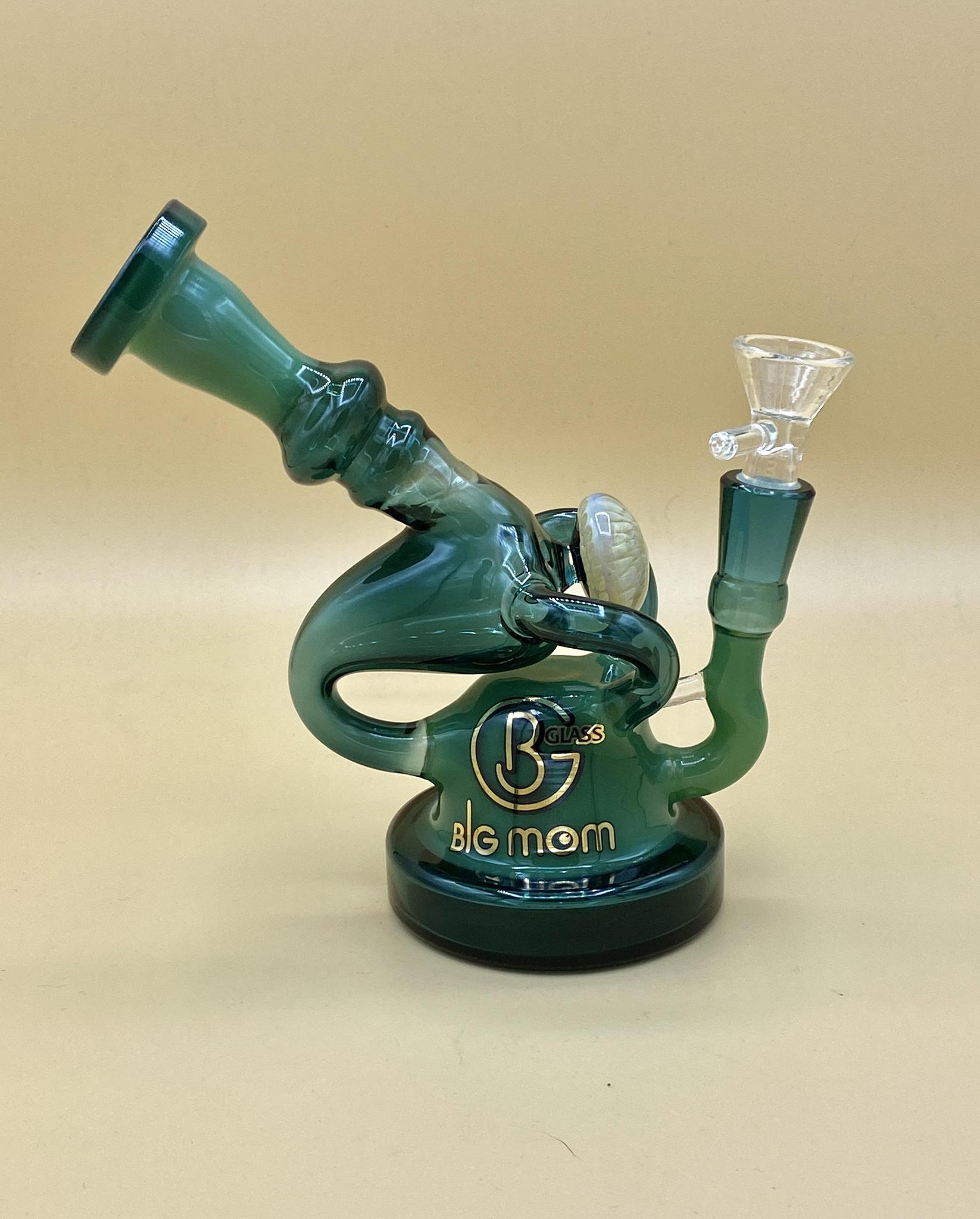 Small Green Big Mom Glass Water Pipe - Sunflower Pipes Brooklyn’s Best ...