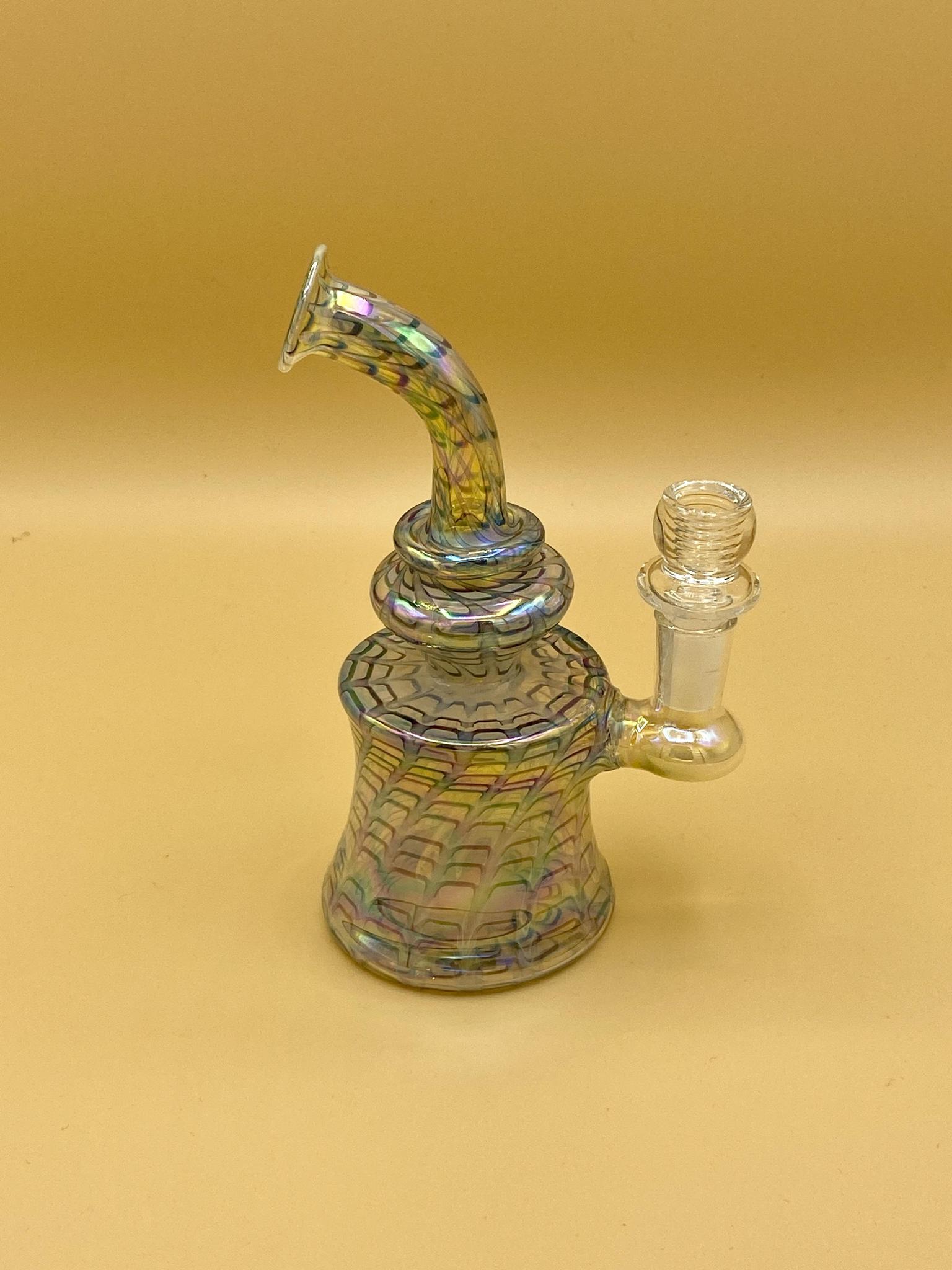 Wavy Iridescent Water Pipe - Sunflower Pipes Brooklyn’s Best Smoke Shop