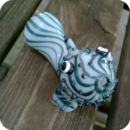 American Blown Blowfish Pipe - Sunflower Pipes Brooklyn’s Best Smoke Shop
