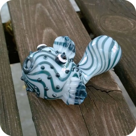 American Blown Blowfish Pipe - Sunflower Pipes Brooklyn’s Best Smoke Shop