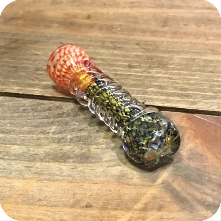 Spider's Web Glass Chillum - Sunflower Pipes Brooklyn’s Best Smoke Shop