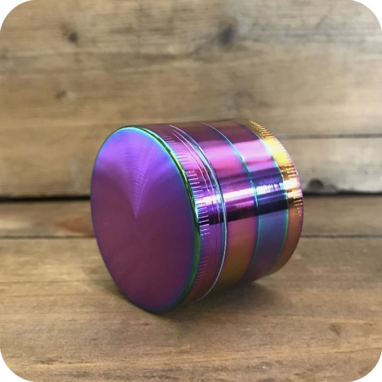 Medium Rainbow Zinc Grinder - Sunflower Pipes Brooklyn’s Best Smoke Shop