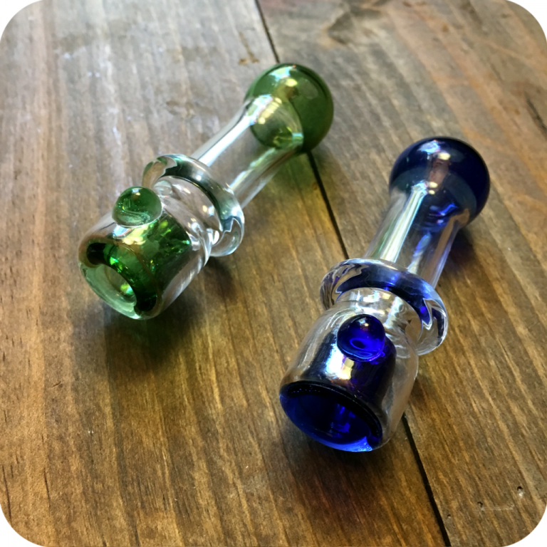 Green + Blue Tinted Glass Bats - Sunflower Pipes Brooklyn’s Best Smoke Shop