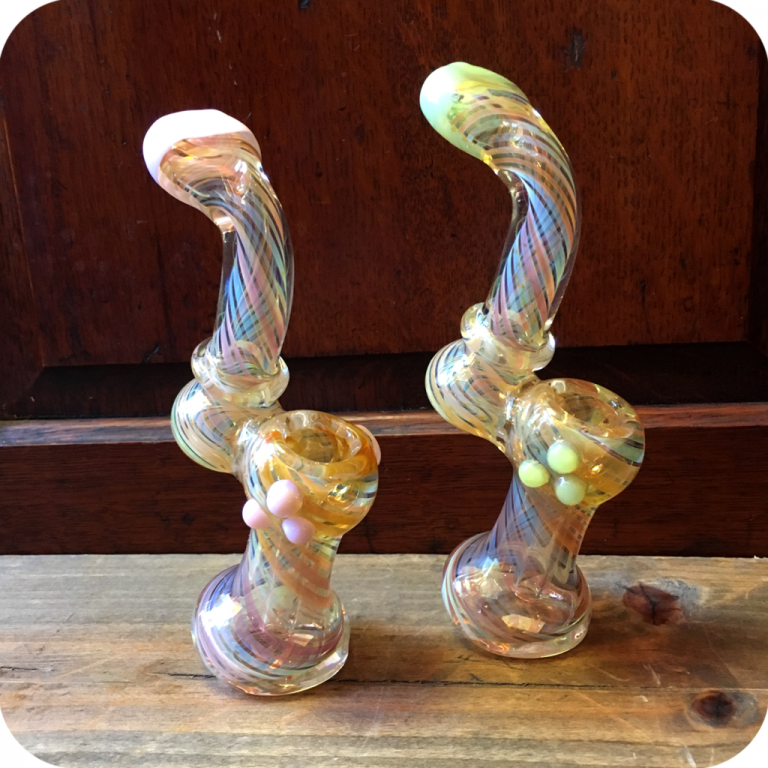 Color-Tipped Spiral Bubbler - Sunflower Pipes Brooklyn’s Best Smoke Shop