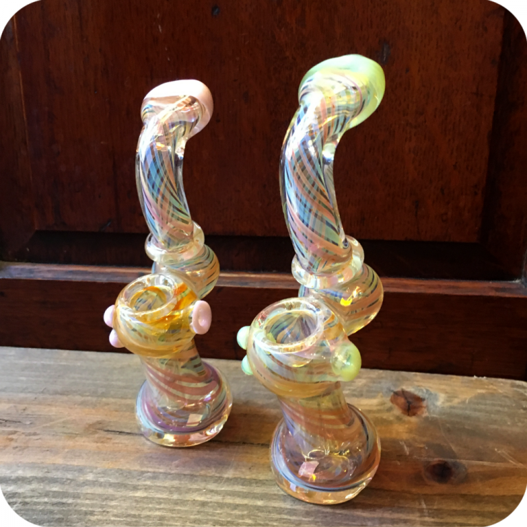 Color-Tipped Spiral Bubbler - Sunflower Pipes Brooklyn’s Best Smoke Shop