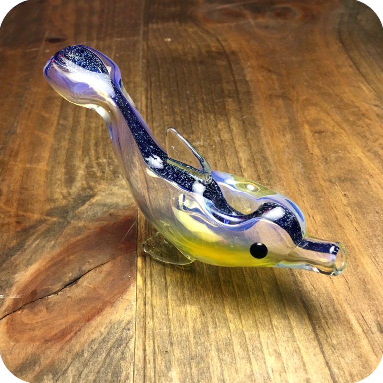 Glass Dolphin Pipe - Sunflower Pipes Brooklyn’s Best Smoke Shop