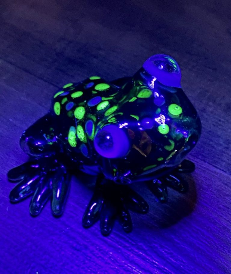 UV Reactive Frog Pipe - Sunflower Pipes Brooklyn’s Best Smoke Shop