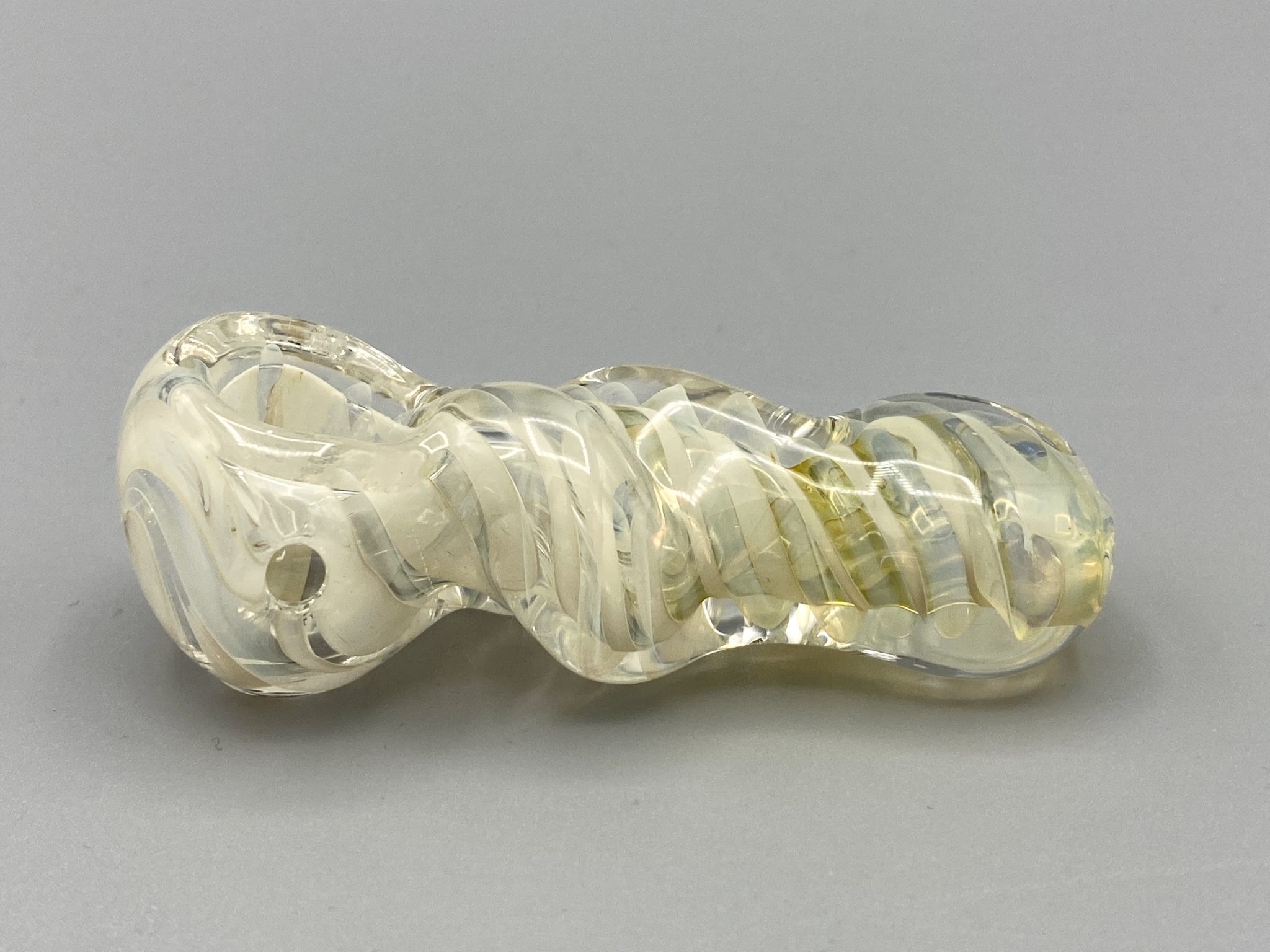 Milky White Whisp Ripple Spoon Pipe - Sunflower Pipes Brooklyn’s Best ...