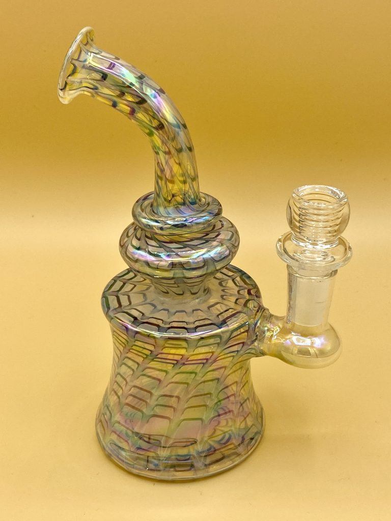 Wavy Iridescent Water Pipe - Sunflower Pipes Brooklyn’s Best Smoke Shop