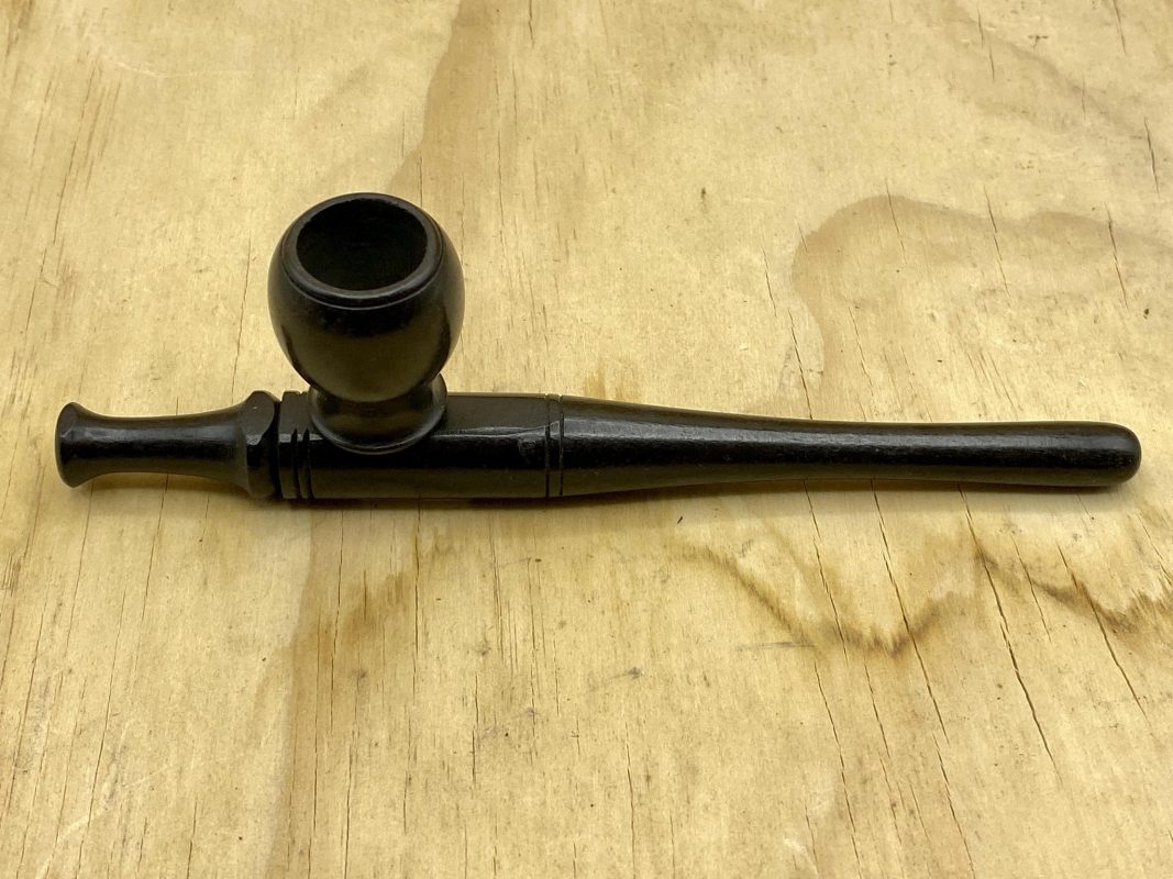 Long and Slender Black Wooden Pipe with Large Bowl - Sunflower Pipes ...