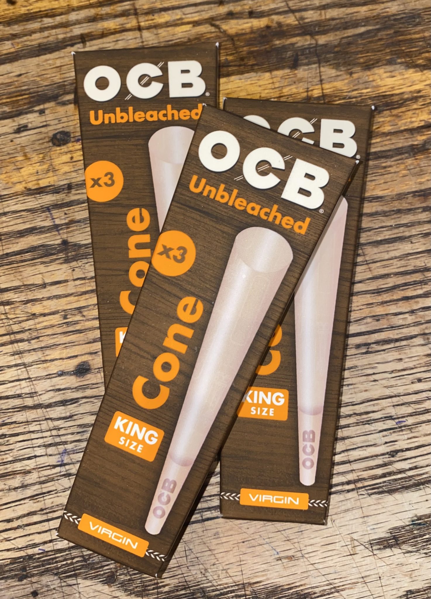 OCB Unbleached x3 King Size Cones - Sunflower Pipes Brooklyn’s Best ...